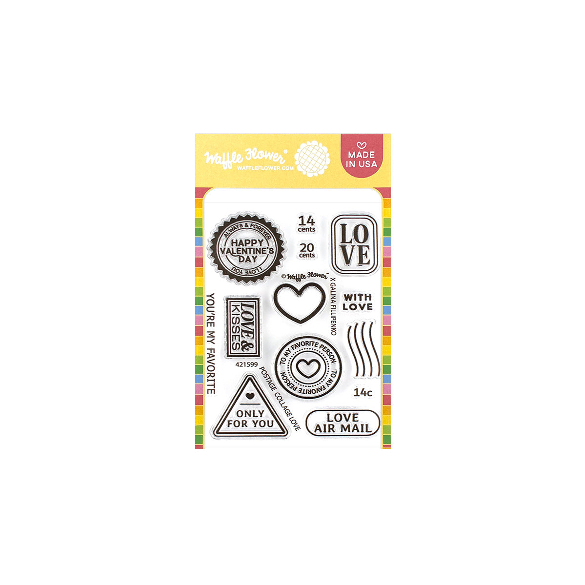 Postage Collage Love Stamp Set – WaffleFlower.com