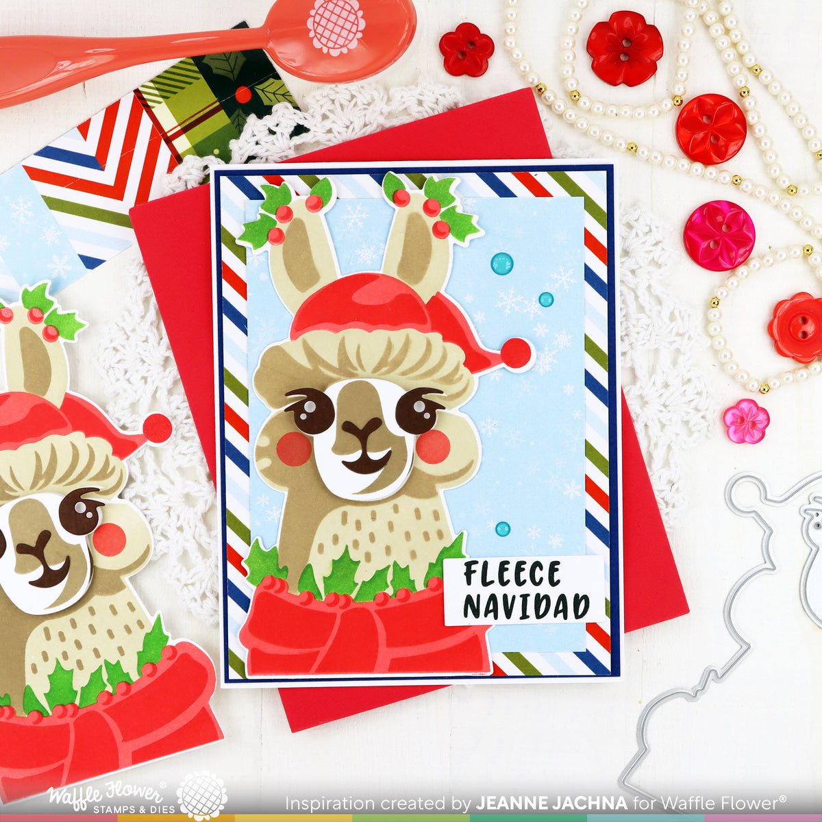 Fa-la-La Llama Sentiments Stamp Set – WaffleFlower.com