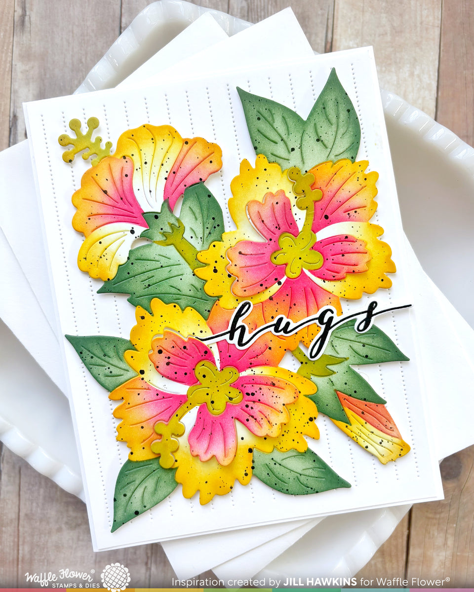Hibiscus Cluster Die-n-stencil – WaffleFlower.com