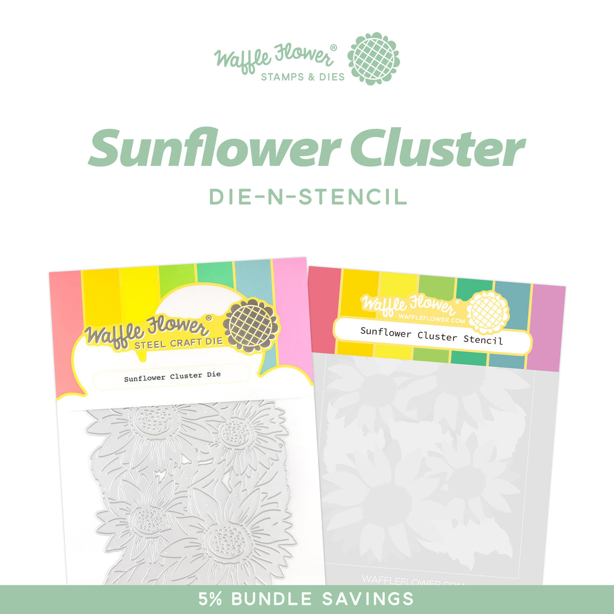 Sunflower Cluster Die-n-stencil – WaffleFlower.com