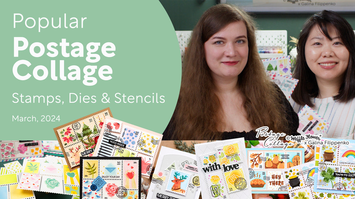 Popular Postage Collage Stamps Dies and Stencils - Waffle Flower x Gal ...