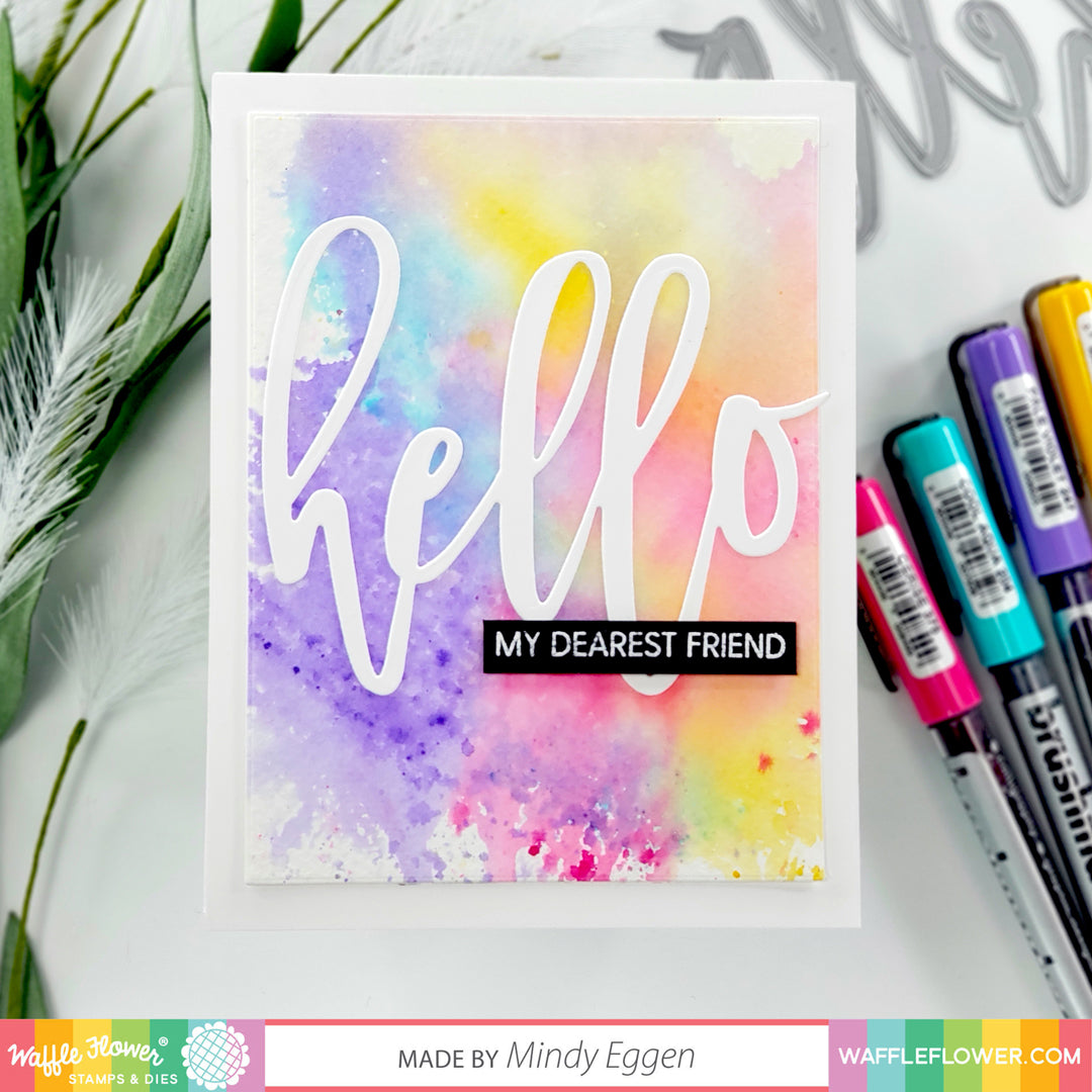 Ideas for Oversized Hello Stamp Set by Mindy Eggen – WaffleFlower.com
