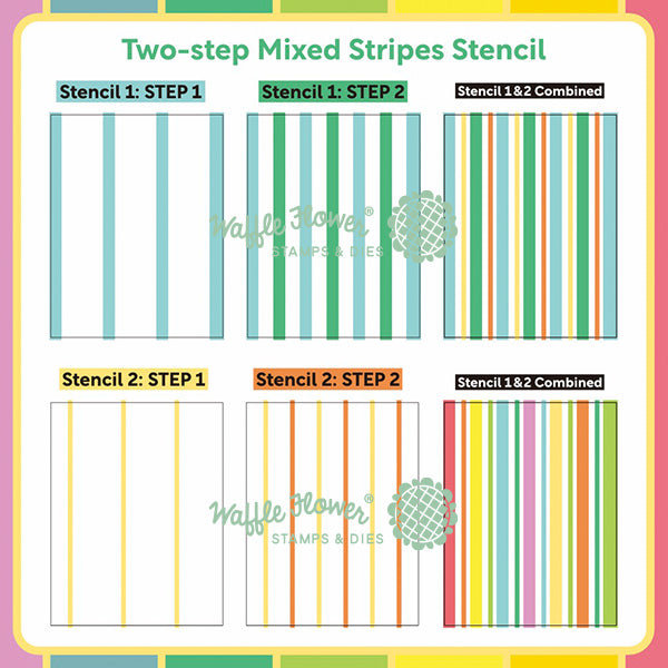 Two-step Mixed Stripes Stencil – WaffleFlower.com