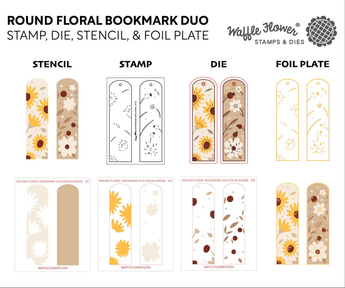 Round Floral Bookmark Foil Plate – WaffleFlower.com