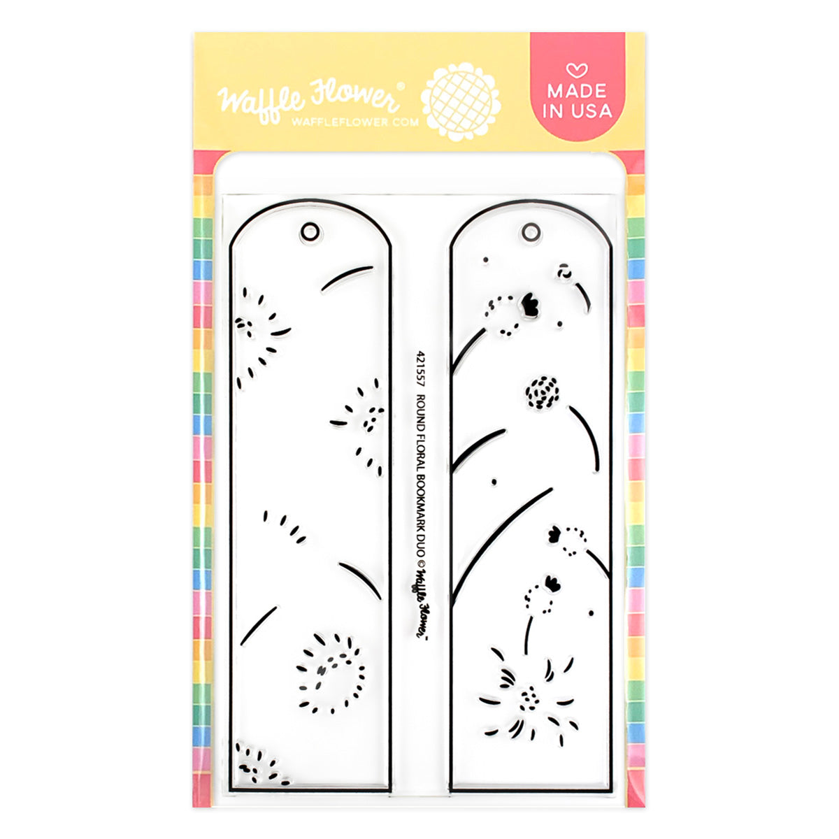 Round Floral Bookmark Duo Stamp Set – WaffleFlower.com