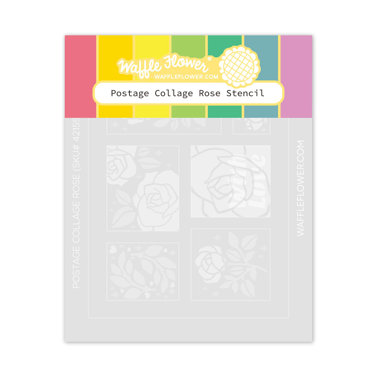 Postage Collage Rose Stencil – WaffleFlower.com
