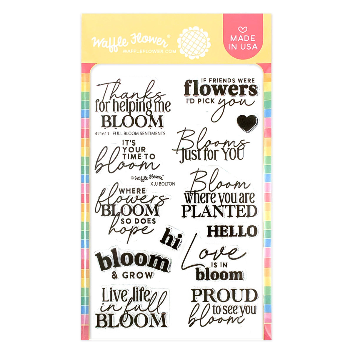 Full Bloom Sentiments Stamp Set – WaffleFlower.com