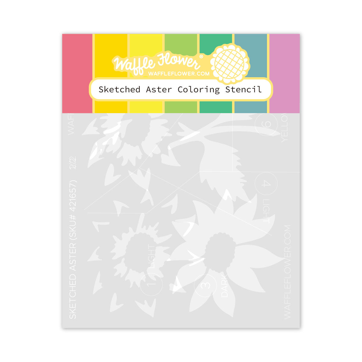 Sketched Aster Coloring Stencil – WaffleFlower.com