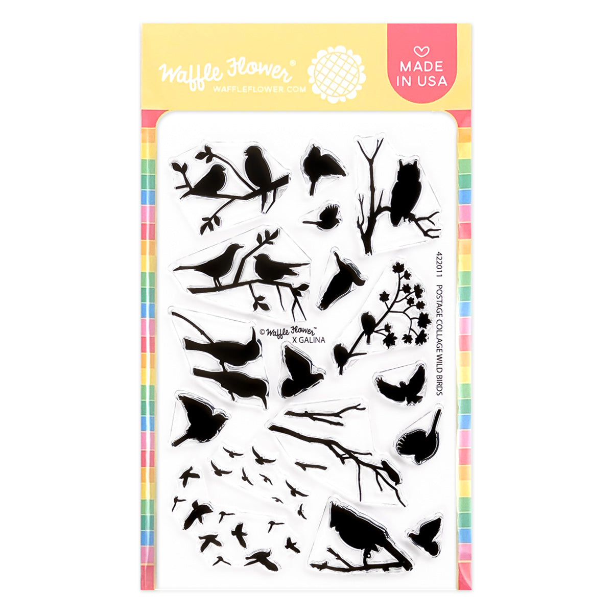 Postage Collage Wild Birds Stamp Set – WaffleFlower.com