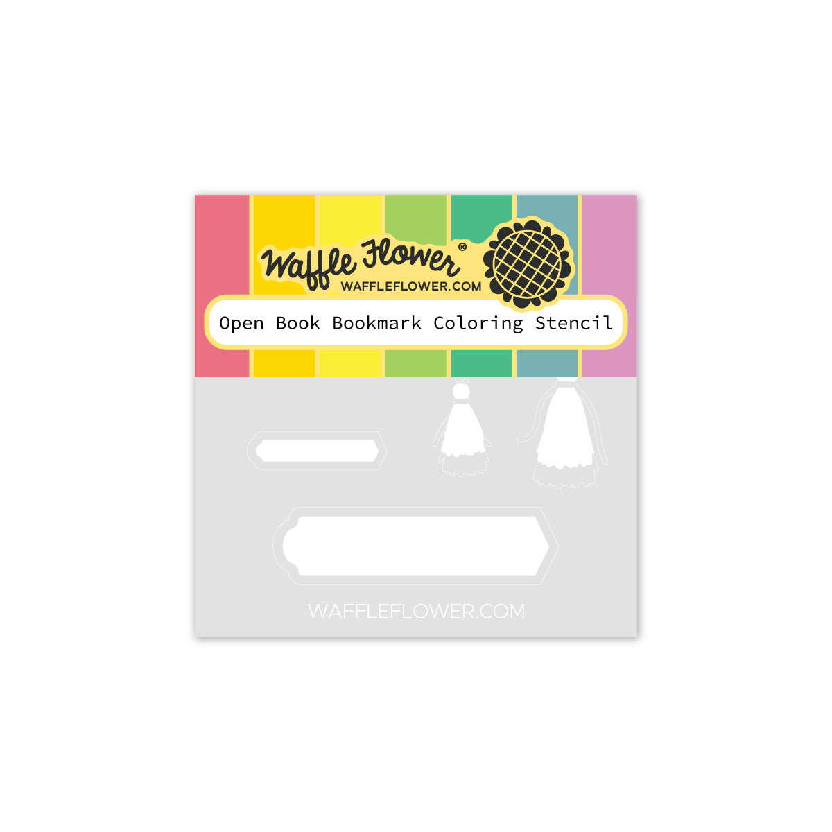 Open Book Bookmark Coloring Stencil – WaffleFlower.com