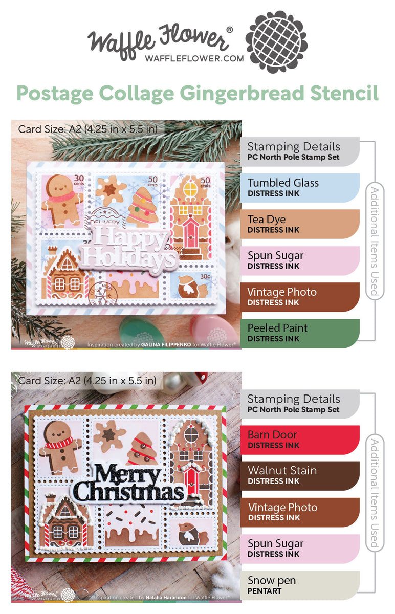 Postage Collage Gingerbread Stencil – WaffleFlower.com