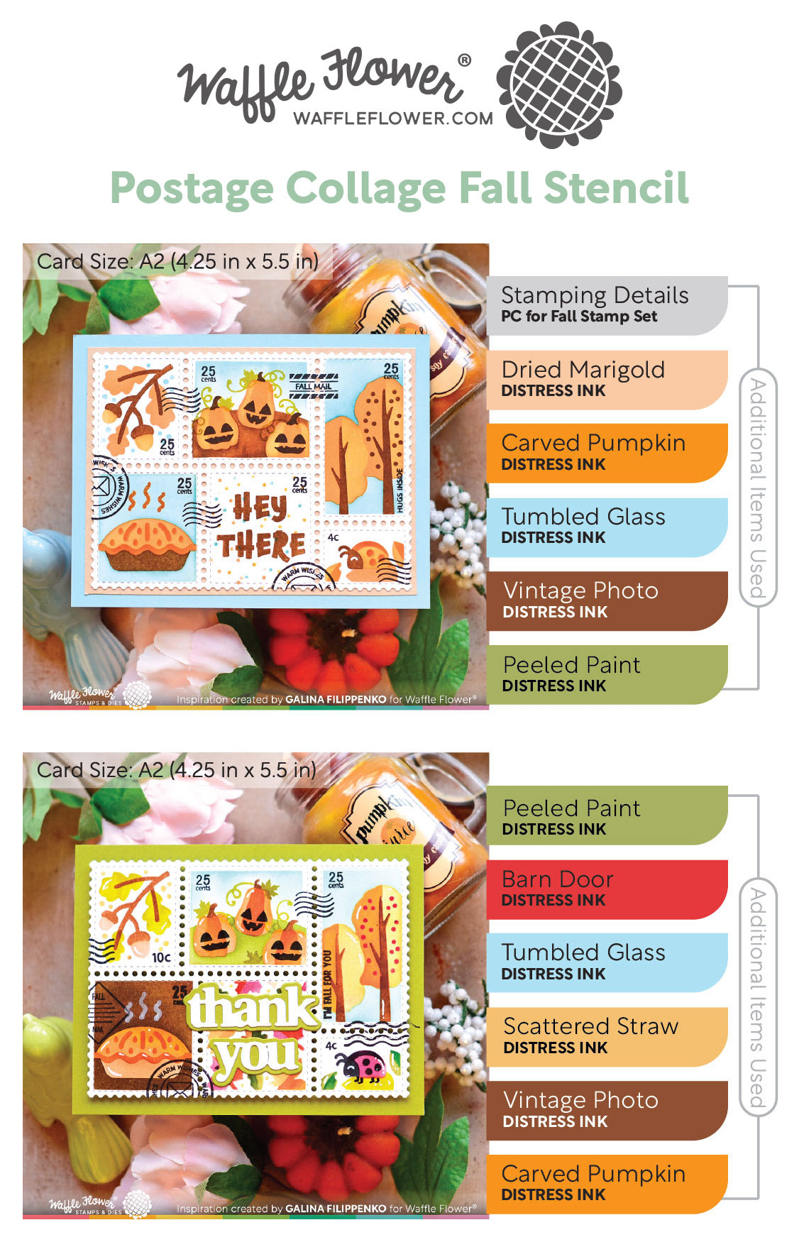 Postage Collage Fall Stencil – WaffleFlower.com