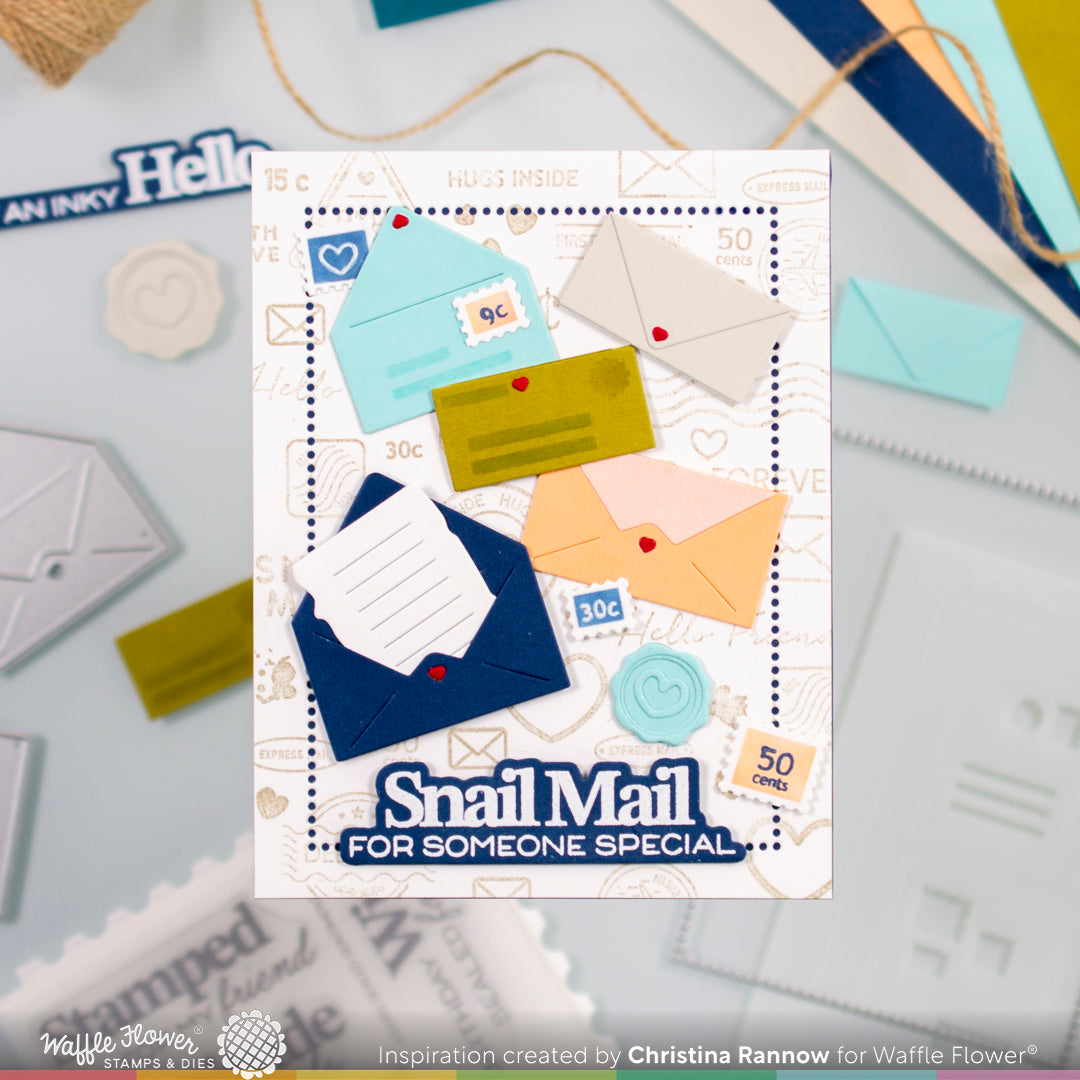 Postage Collage Miniature Die-n-stencil – WaffleFlower.com
