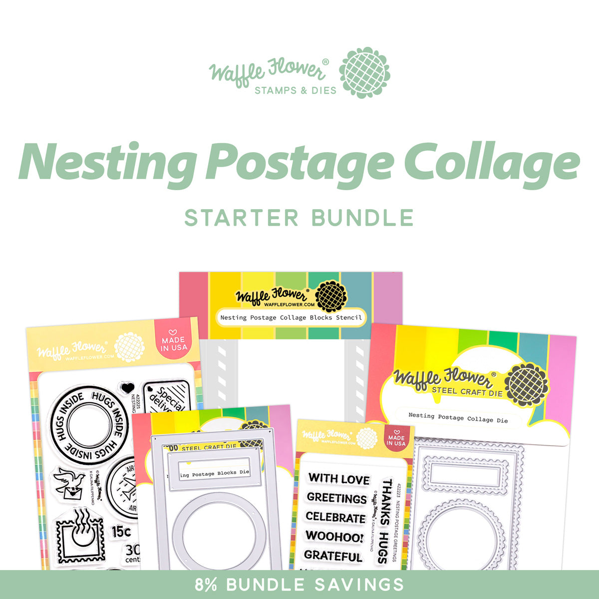 (Pre-Order) Nesting Postage Collage Starter Bundle – WaffleFlower.com