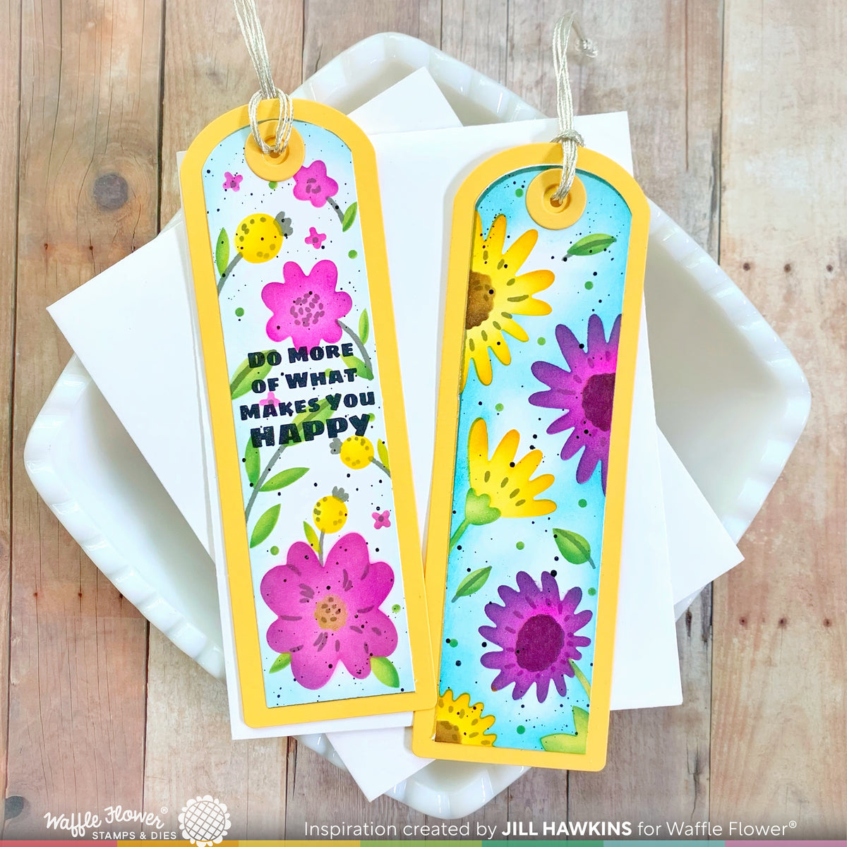 Round Floral Bookmark Duo Stencil – WaffleFlower.com