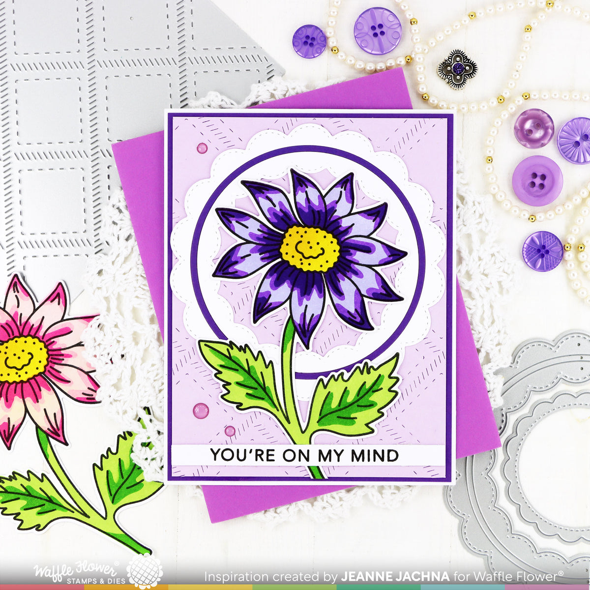 Sketched Aster Coloring Stencil – WaffleFlower.com