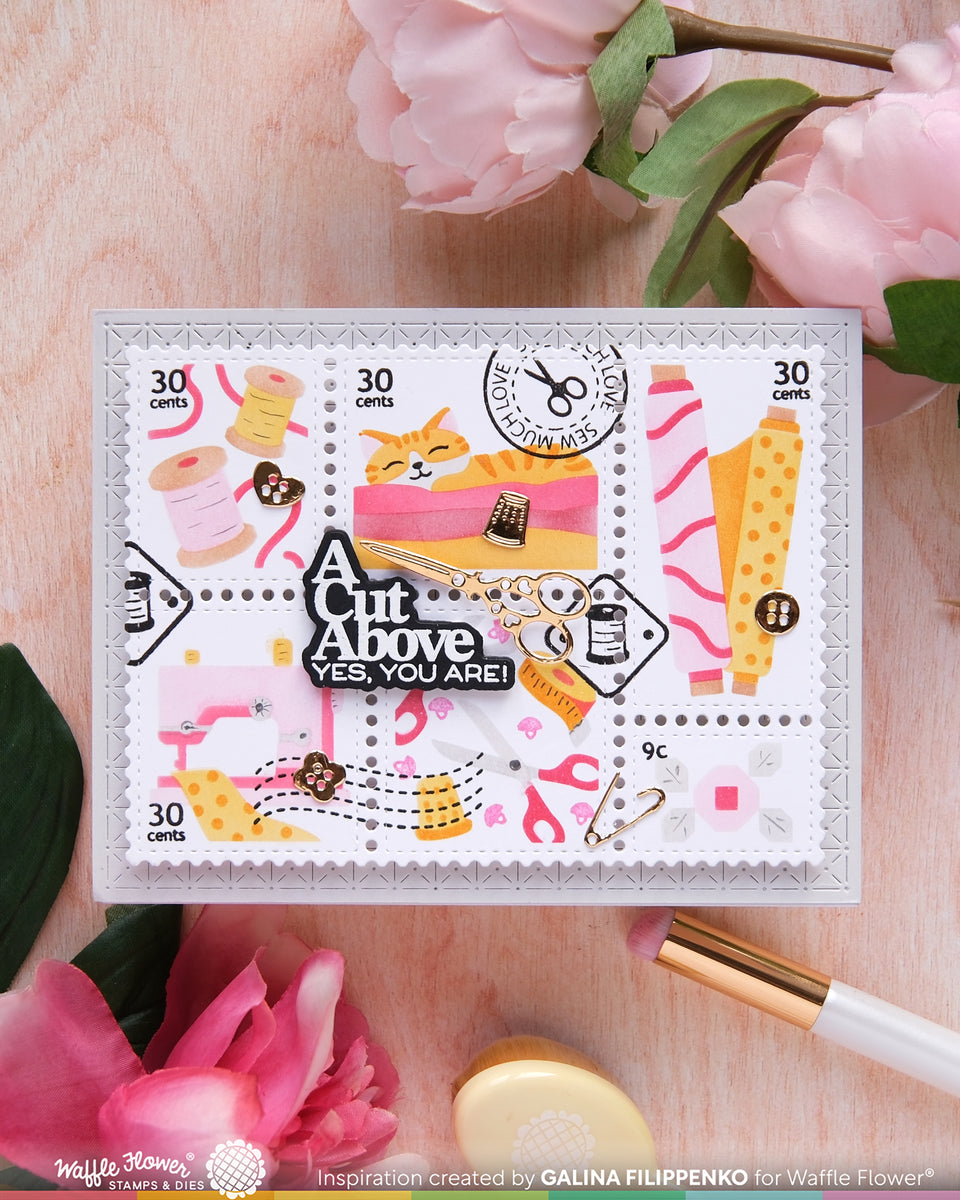 Postage Collage Sew Fun Stamp Set – WaffleFlower.com