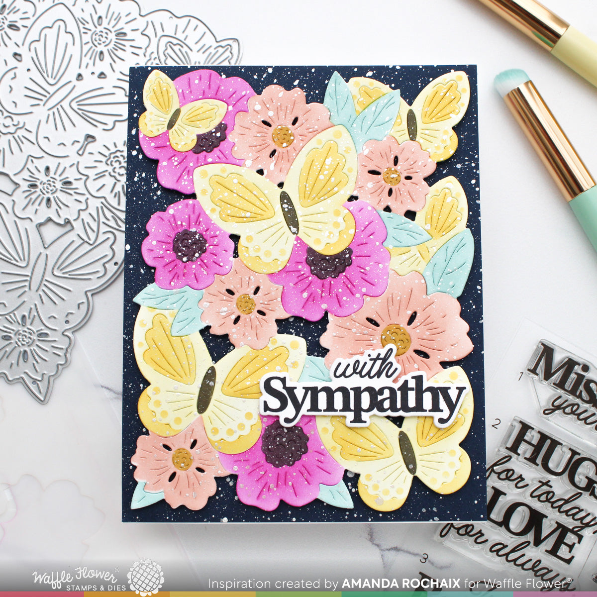 Butterfly Blossom Coloring Stencil – WaffleFlower.com