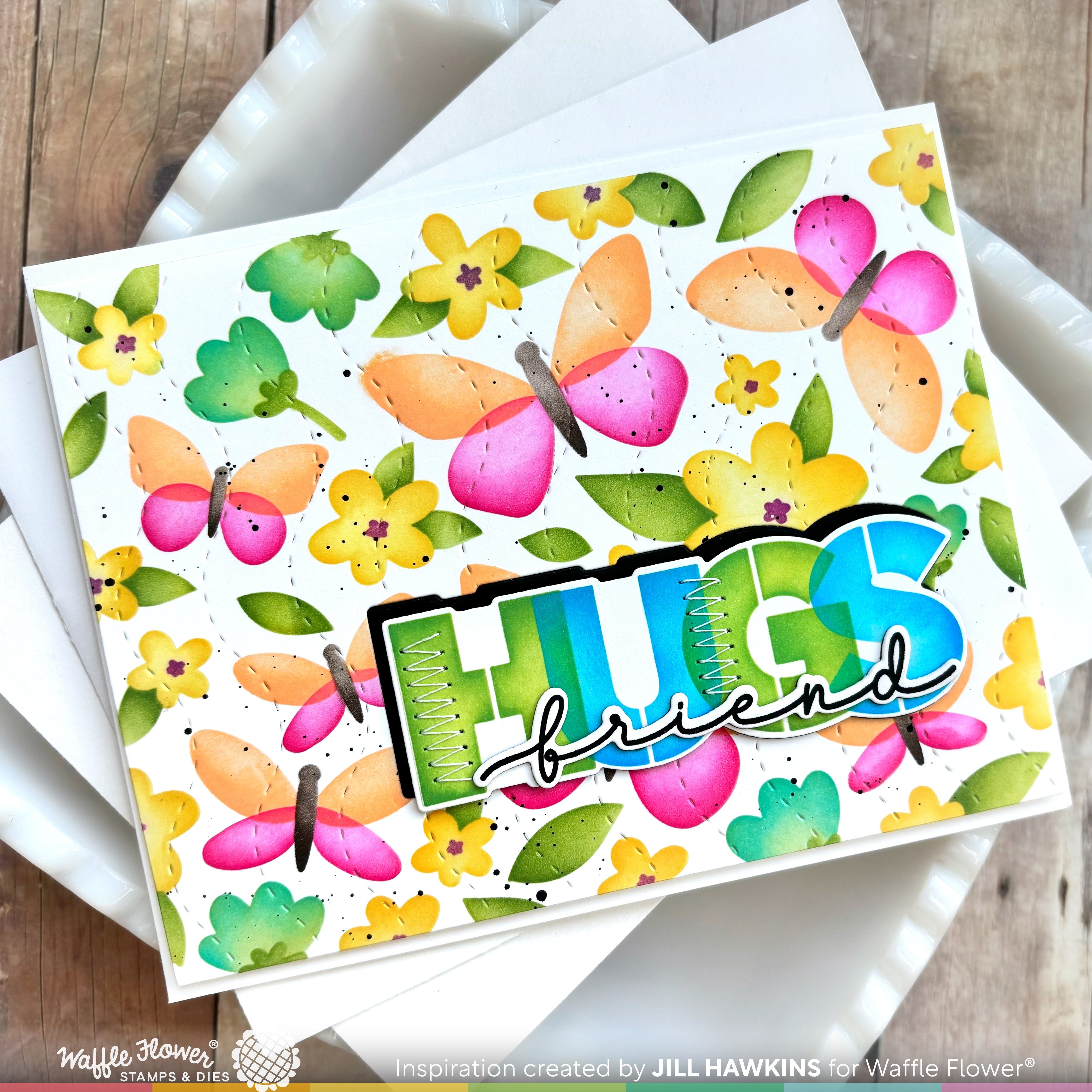 Overlapping Hugs Additions Stamp Set – WaffleFlower.com
