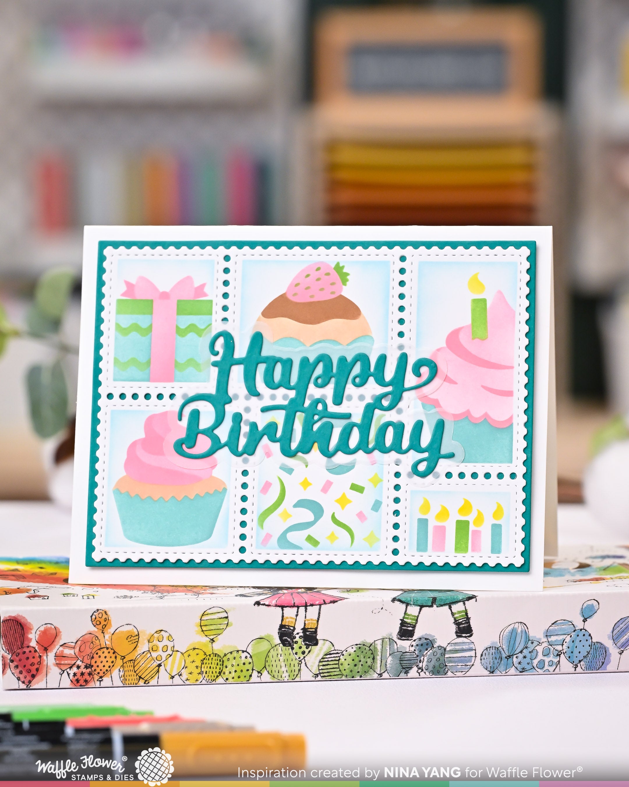 Postage Collage Cupcake Stencil – WaffleFlower.com