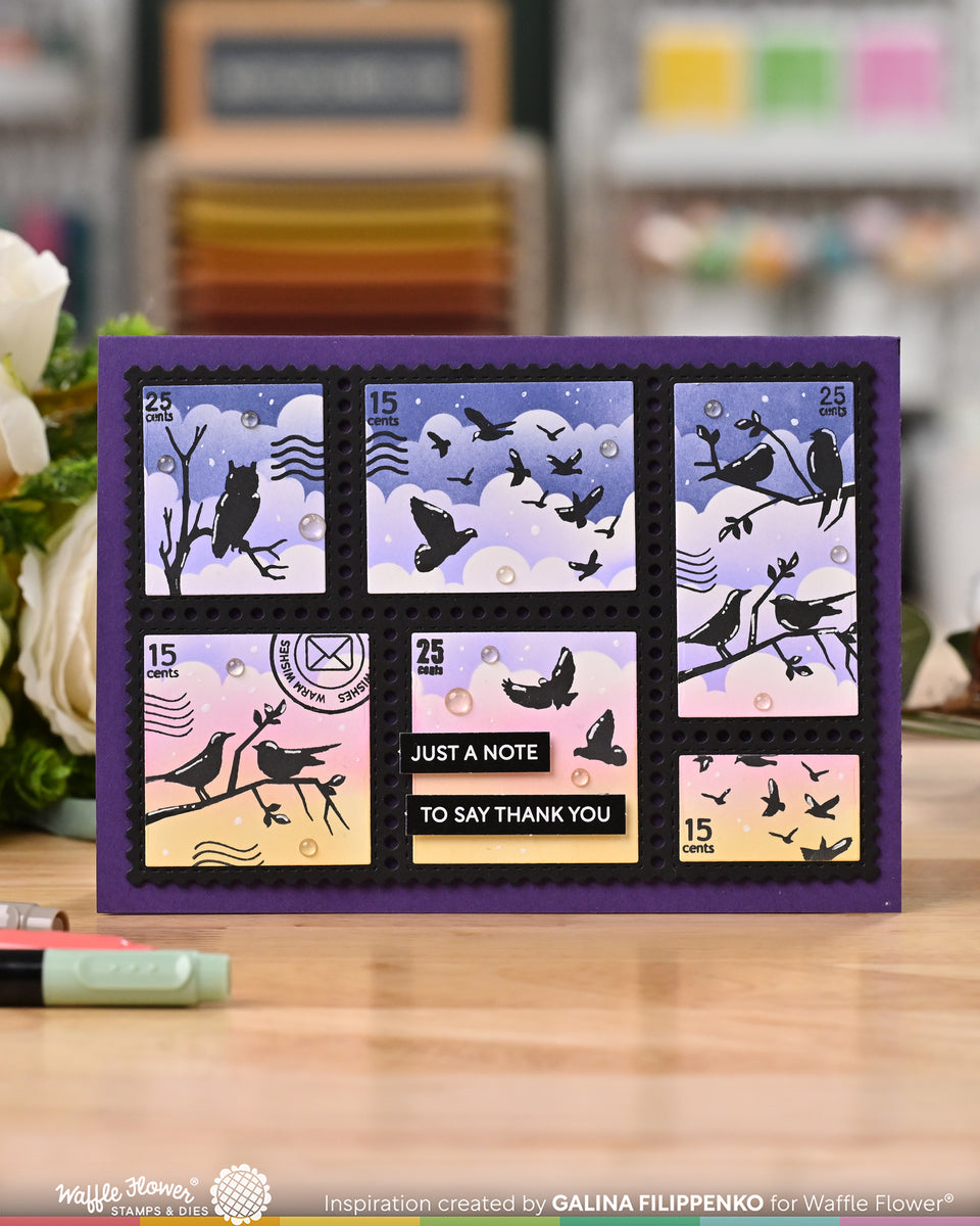 Postage Collage A7 Blocks Die – WaffleFlower.com