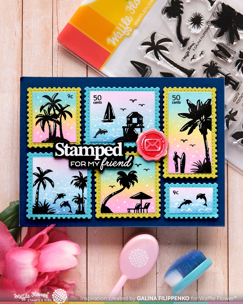 Postage Collage A6 Blocks Die – WaffleFlower.com