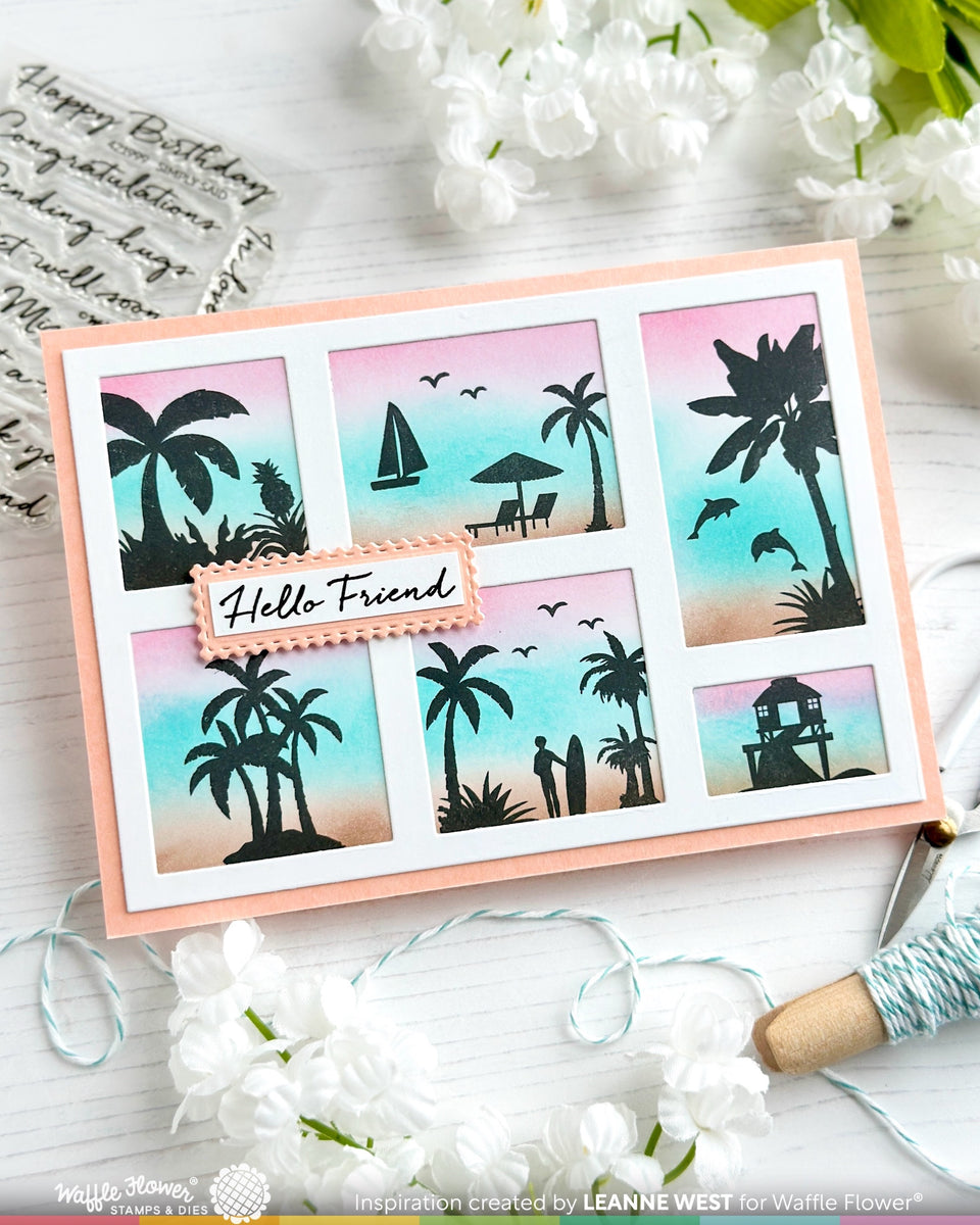 Postage Collage Tropical Sunset Stamp Set – WaffleFlower.com