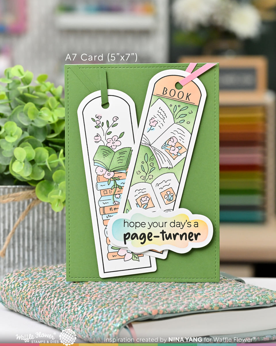 Round Bookmark - Book Lover Stamp Set – WaffleFlower.com