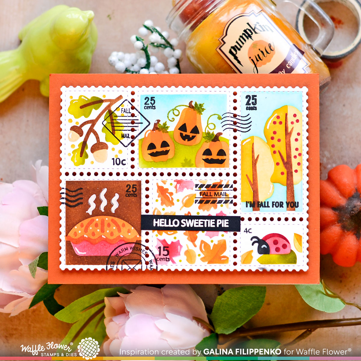 Postage Collage Fall Stencil – WaffleFlower.com