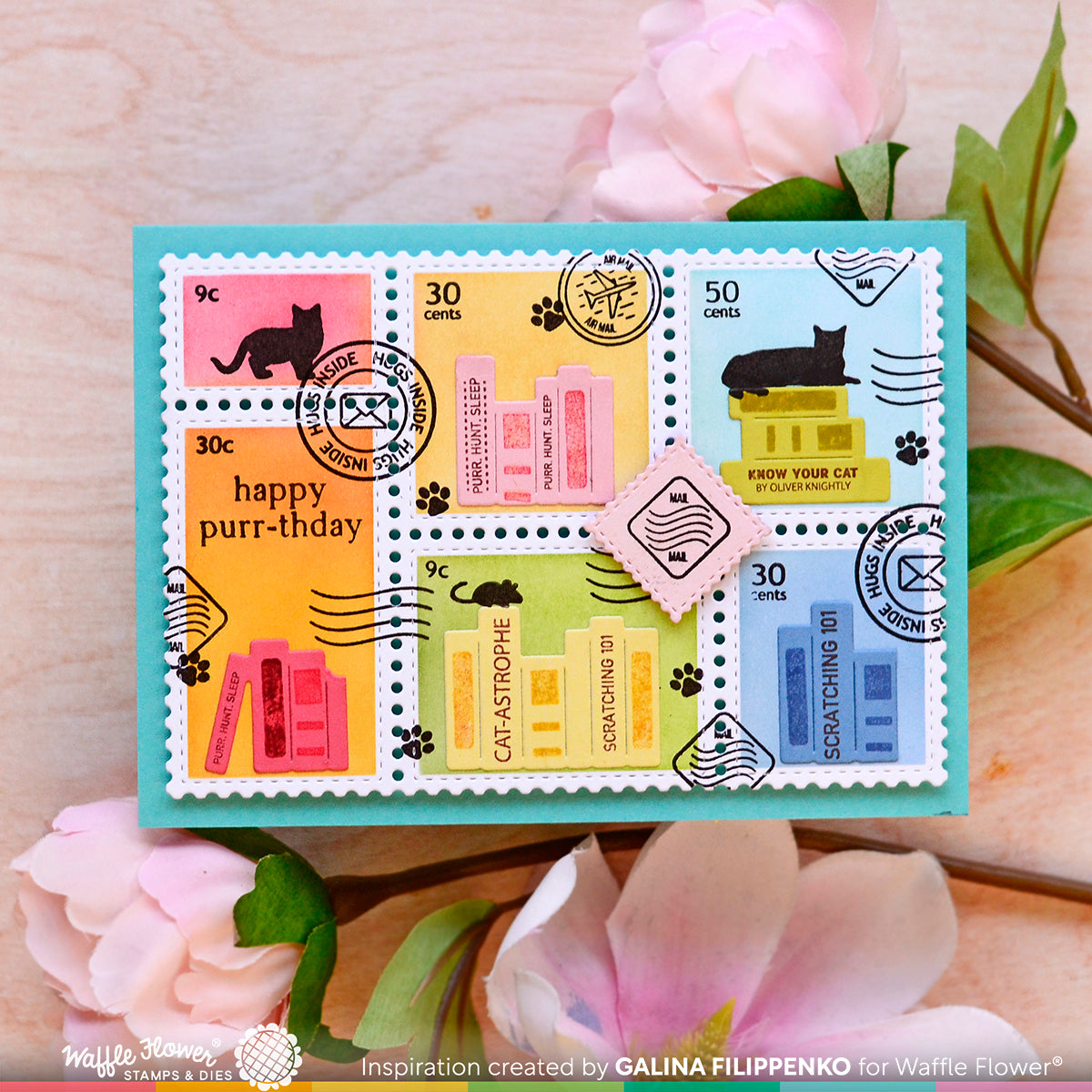 Postage Collage A6 Blocks Stencil – WaffleFlower.com
