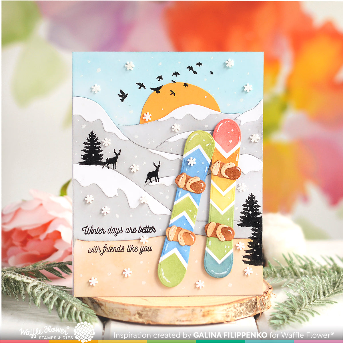 Snowboard Die-n-stencil – WaffleFlower.com