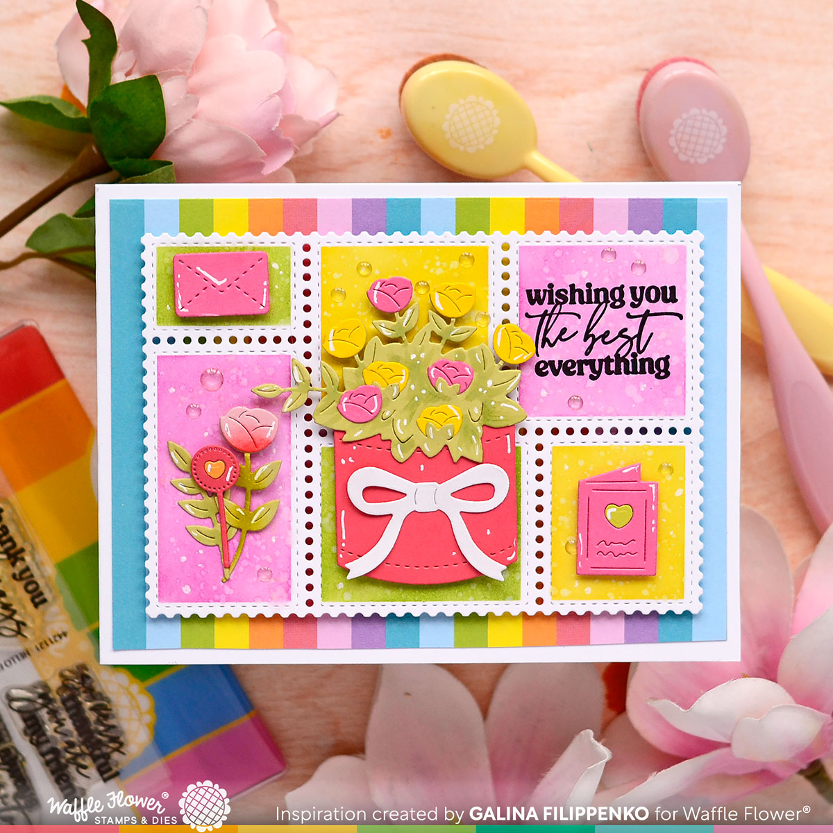 Postage Collage A6 Blocks Stencil – WaffleFlower.com