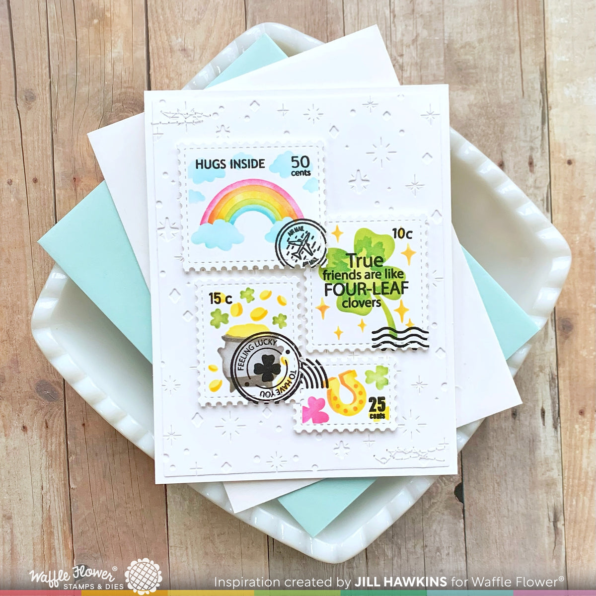Postage Collage Lucky Stamp Set – WaffleFlower.com