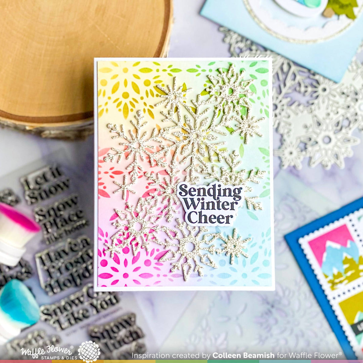 Snow Cheer Sentiments Stamp Set – WaffleFlower.com