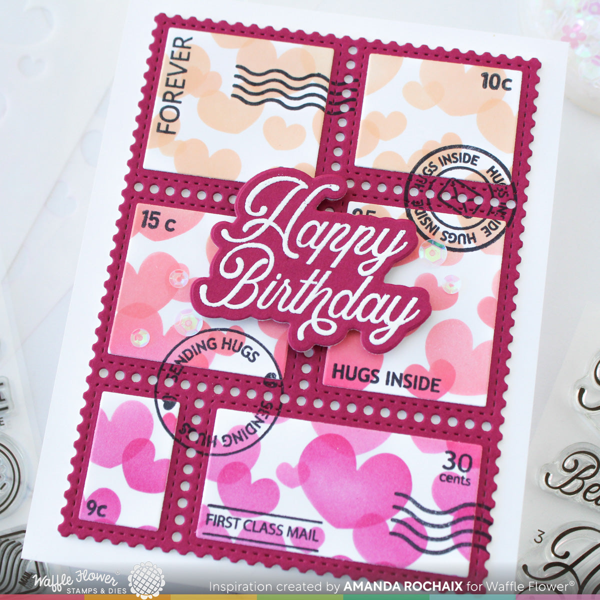 Overlapping Hearts Stencil – WaffleFlower.com