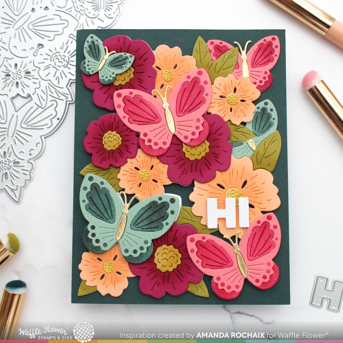 Butterfly Blossom Coloring Stencil – WaffleFlower.com