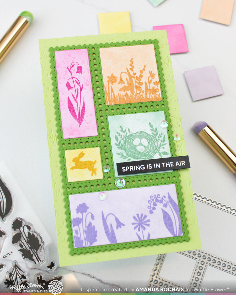 Postage Collage Spring Silhouettes Stamp Set – WaffleFlower.com
