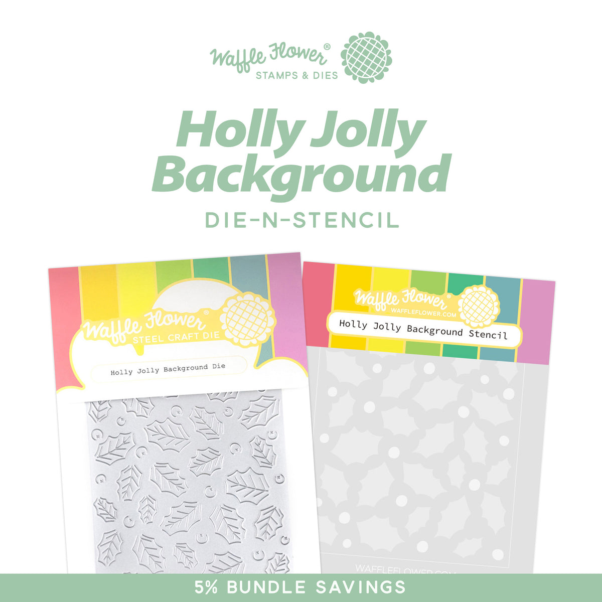 Holly Jolly Background Die-n-stencil – WaffleFlower.com