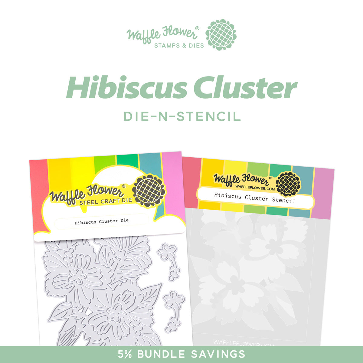 Hibiscus Cluster Die-n-stencil – WaffleFlower.com