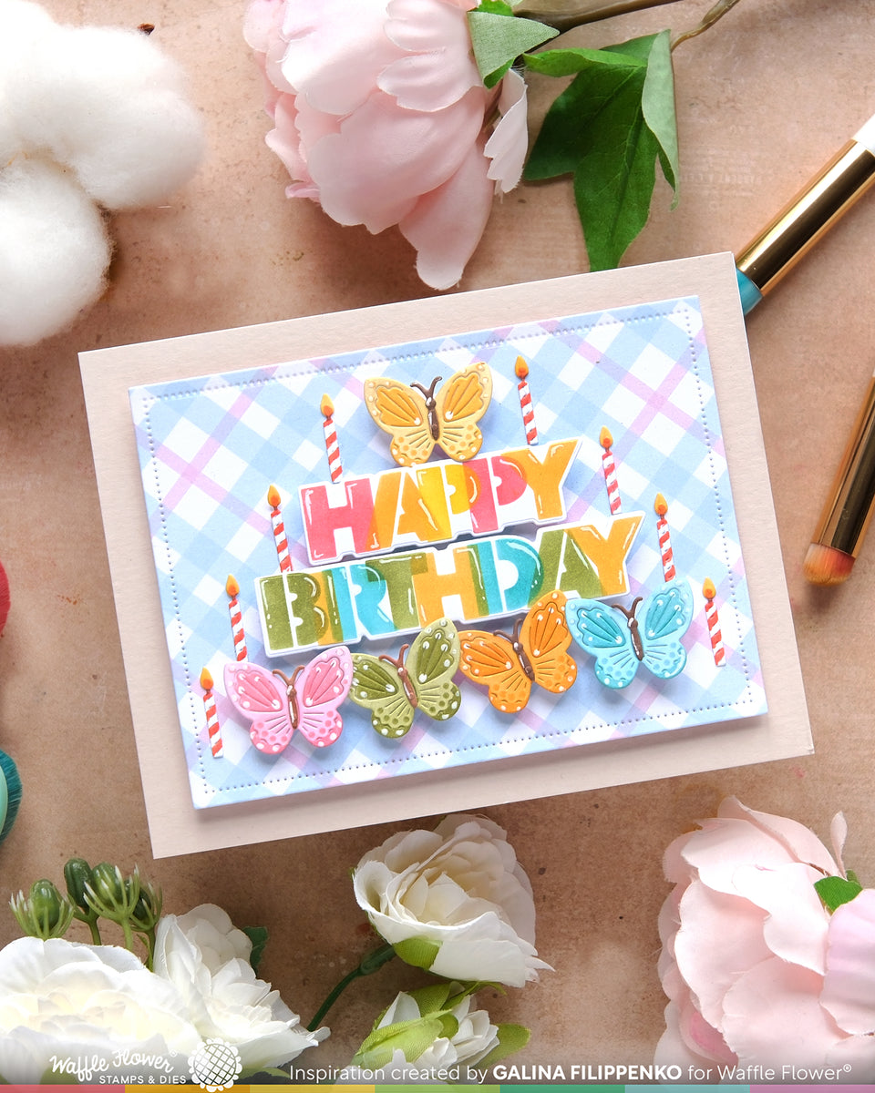Overlapping Happy Birthday Die-n-stencil – WaffleFlower.com