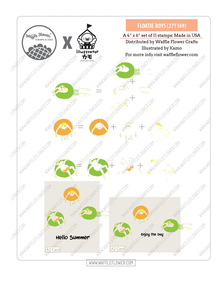 Floatie Boys Stamp Set – WaffleFlower.com