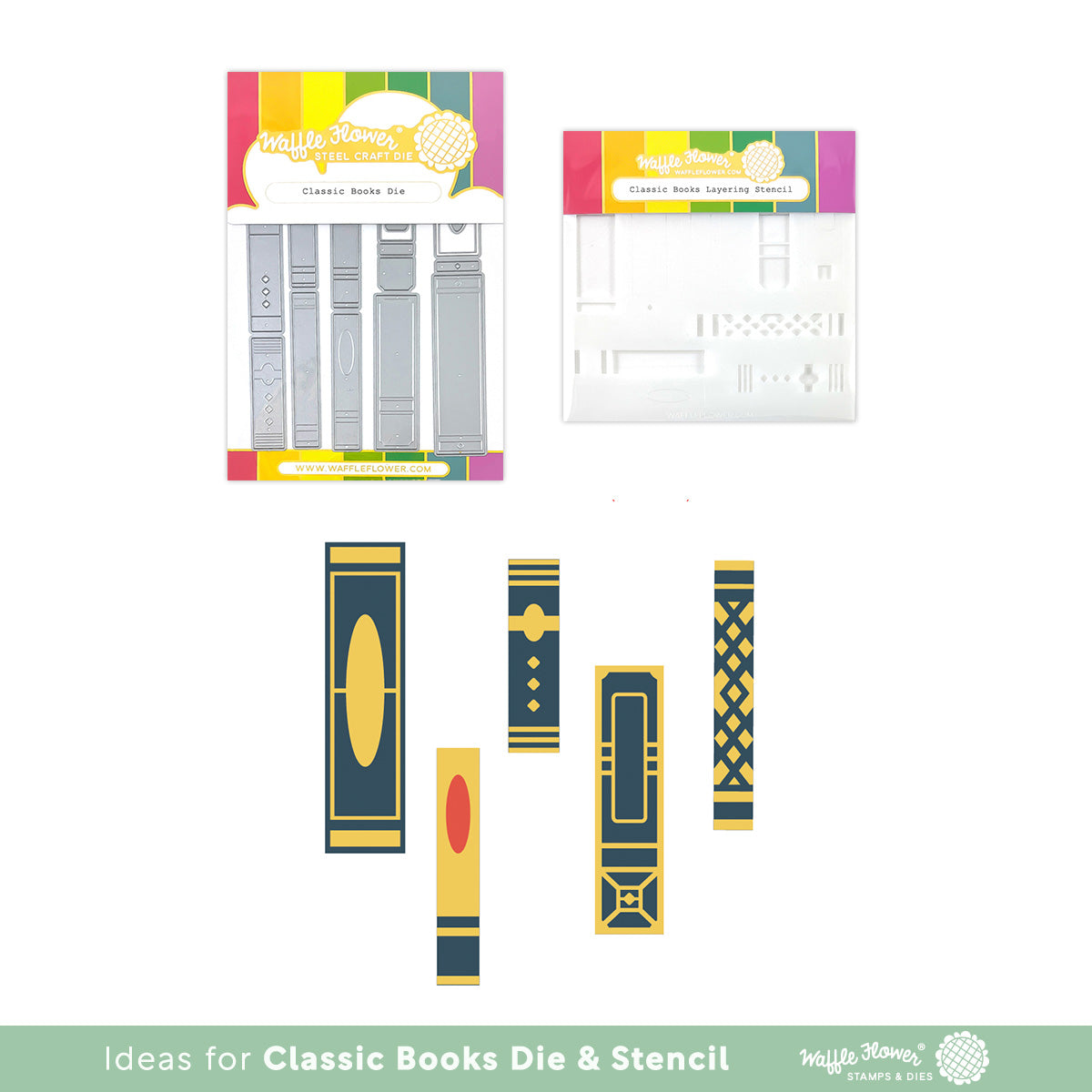 Classic Books Layering Stencil – WaffleFlower.com