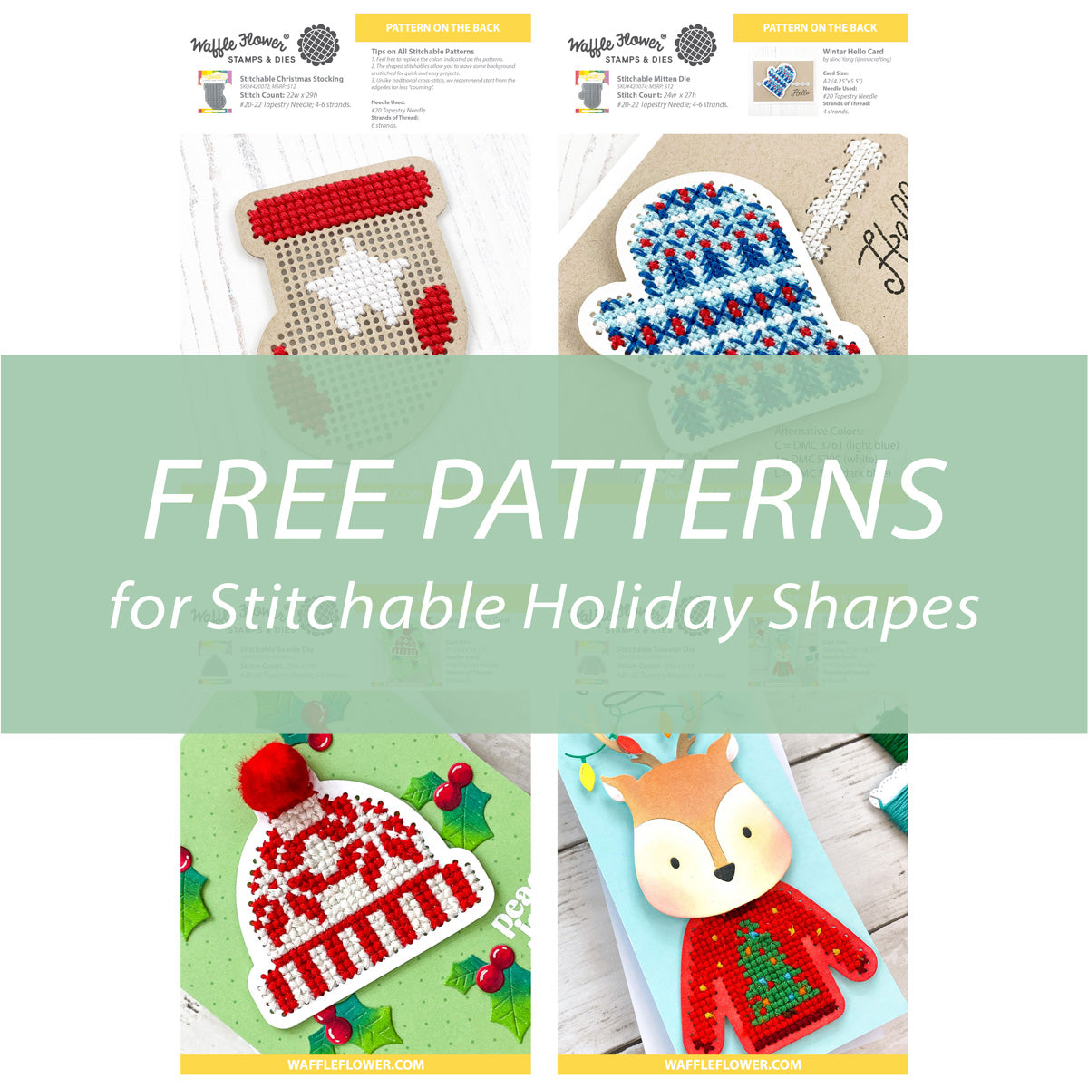Free Patterns for Stitchable Holiday Shapes – WaffleFlower.com