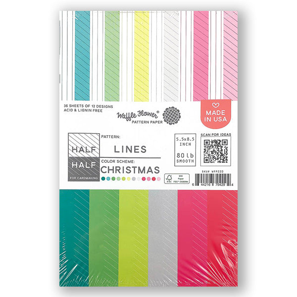 Half-Half Lines - Christmas Paper Pad – WaffleFlower.com